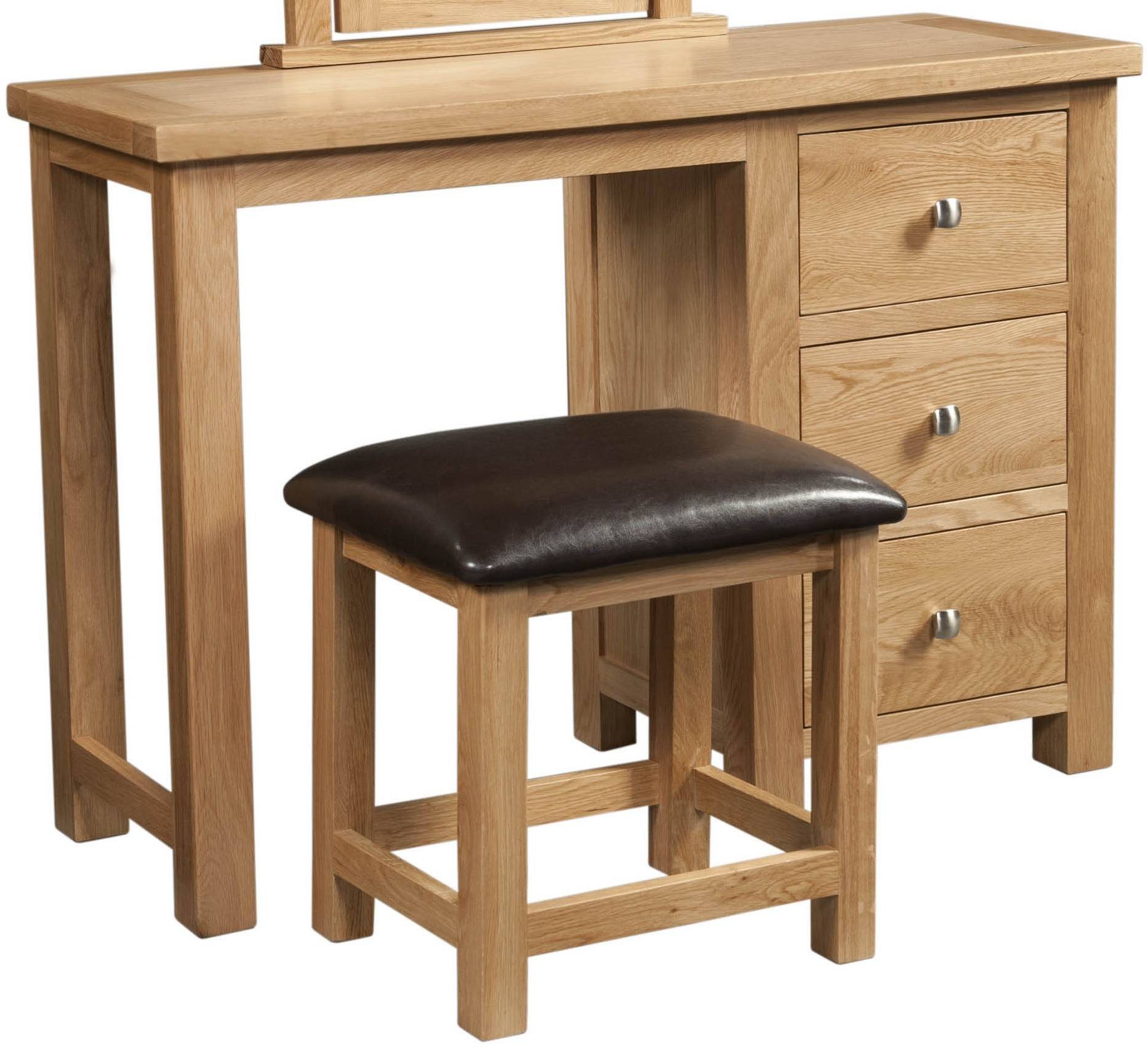 Bristol Bristol Oak Single Pedestal Dressing Table with Stool - Old ...
