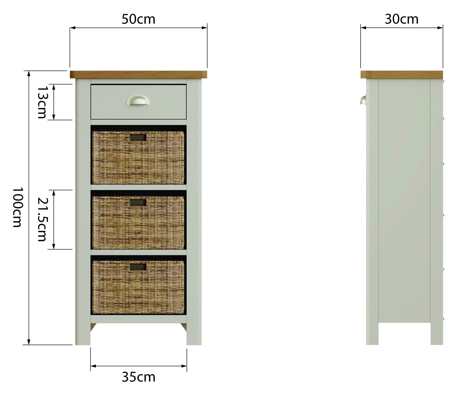 Sigma Sigma Grey 1 Drawer 3 Basket Unit - Old Creamery Furniture