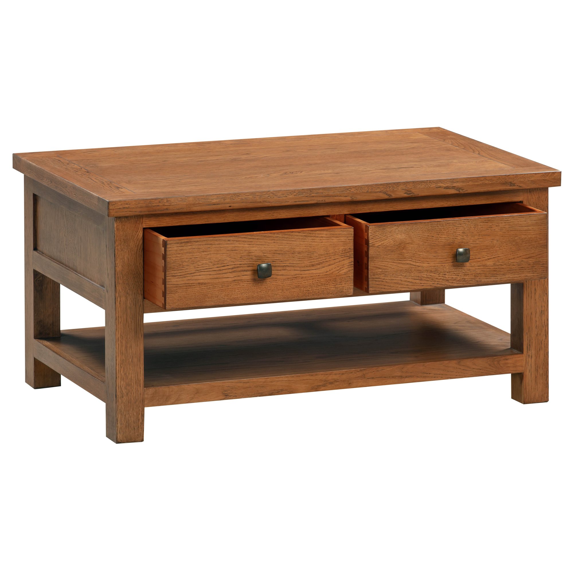 Bristol Bristol Rustic Oak Coffee Table with 2 Drawers - Old Creamery ...