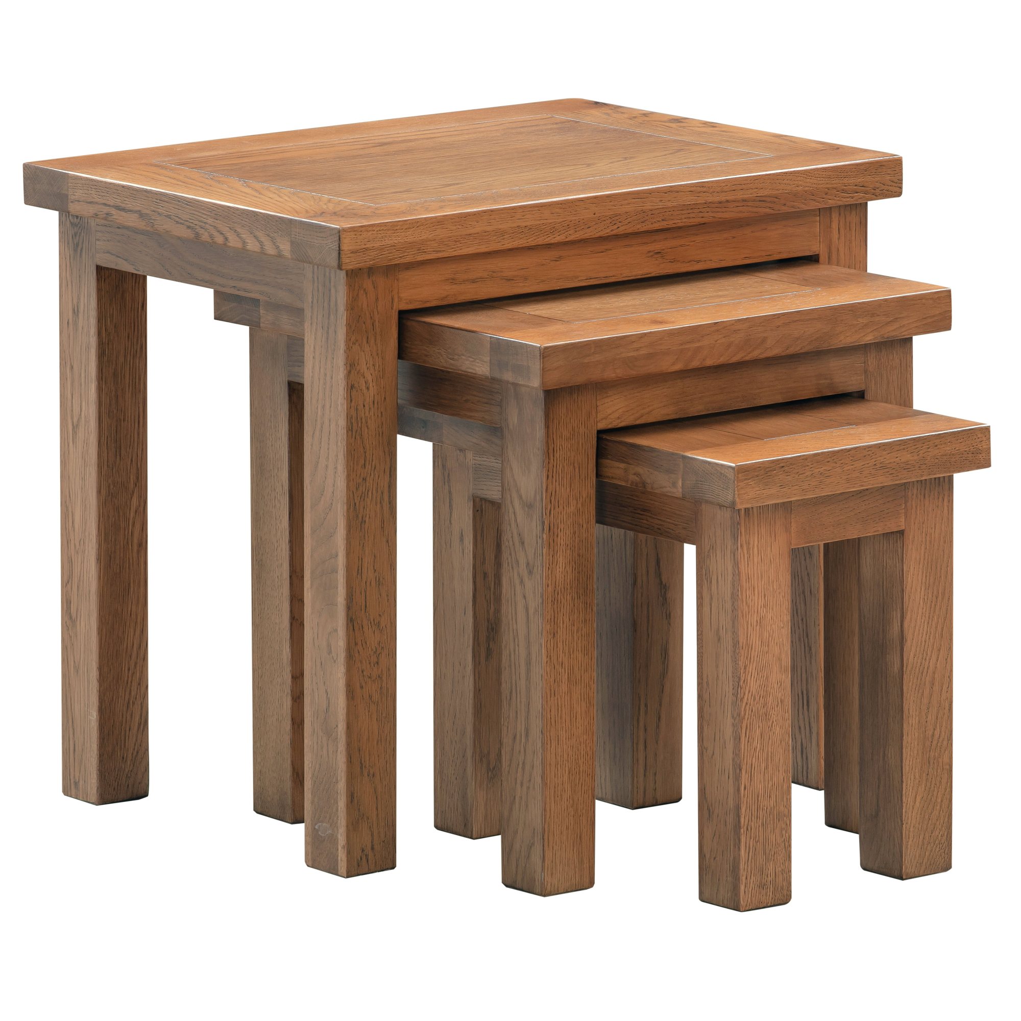 Bristol Bristol Rustic Oak Nest of Tables - Old Creamery Furniture