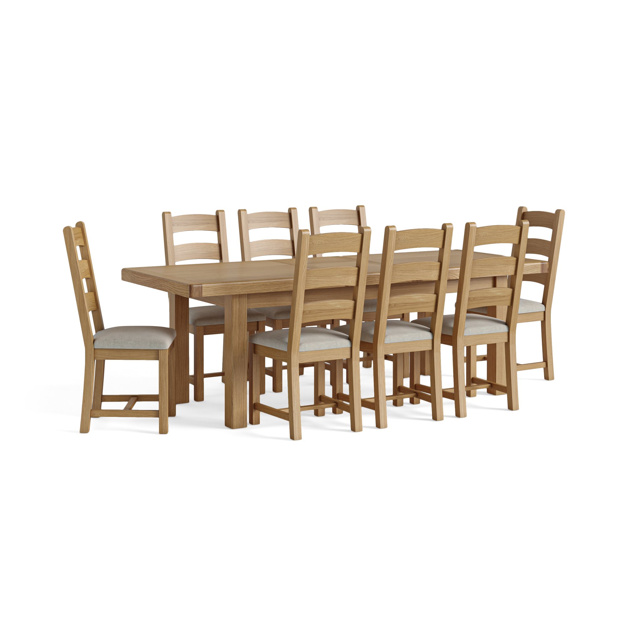 Wellington Oak Large Extending Dining Table - Old Creamery Furniture