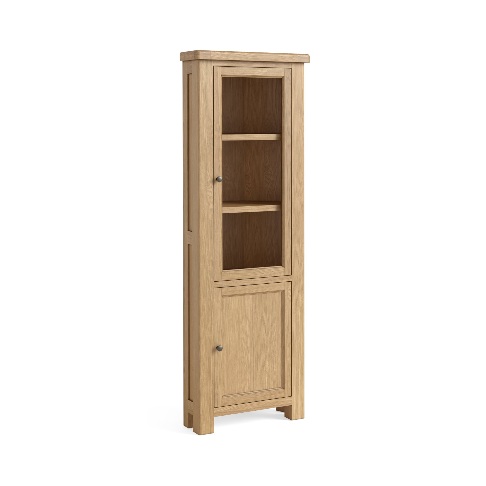 Wellington Oak Corner Display Unit - Old Creamery Furniture