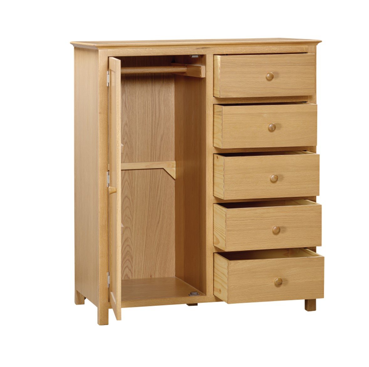 Portland Oak Portland Oak Combination Wardrobe - Old Creamery Furniture