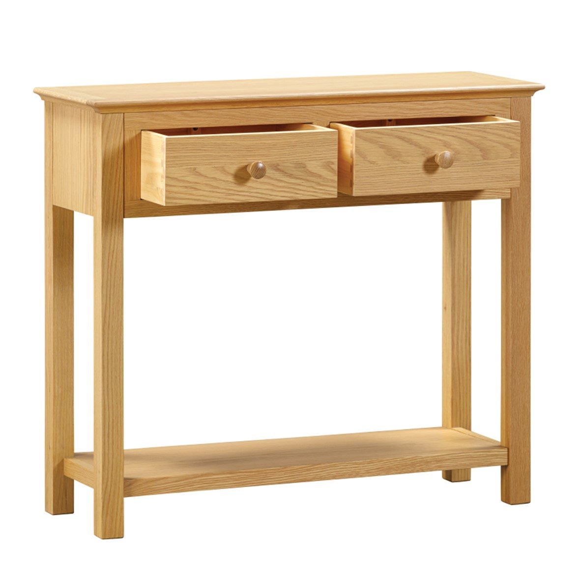 Portland Oak Portland Oak Console Table with 2 Drawers - Old Creamery ...